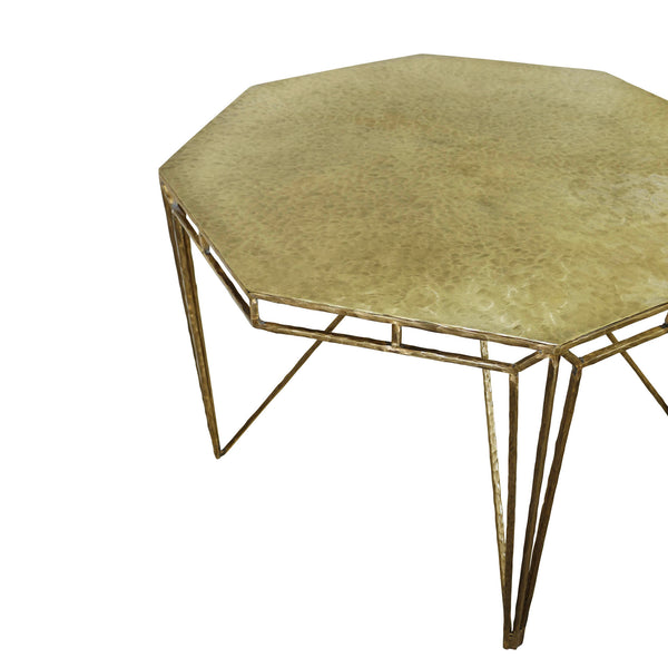 Gouged Brass Octagonal Table – KRB