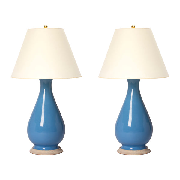Pair of Large Louisa Lamps in Cornflower Blue – KRB