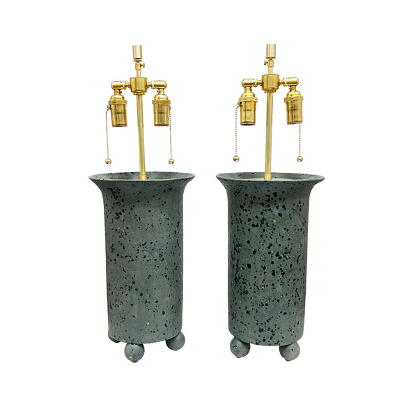 Medium Ball Foot Lamp in Slate Green Matte Glaze – KRB