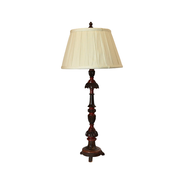 Charming Turned and Painted Candlestick Converted to a Lamp – KRB