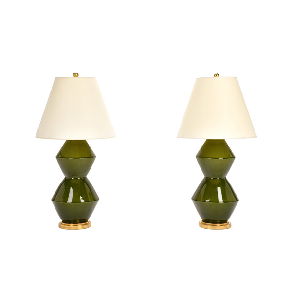 Pair of Medium David Lamps in Spruce – KRB